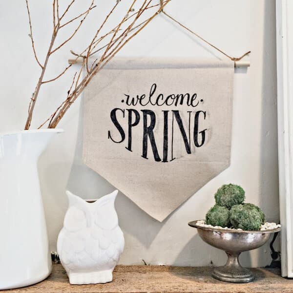 Make an Easy Decorative Drop Cloth Fabric Sign for Each Season - Twelve ...