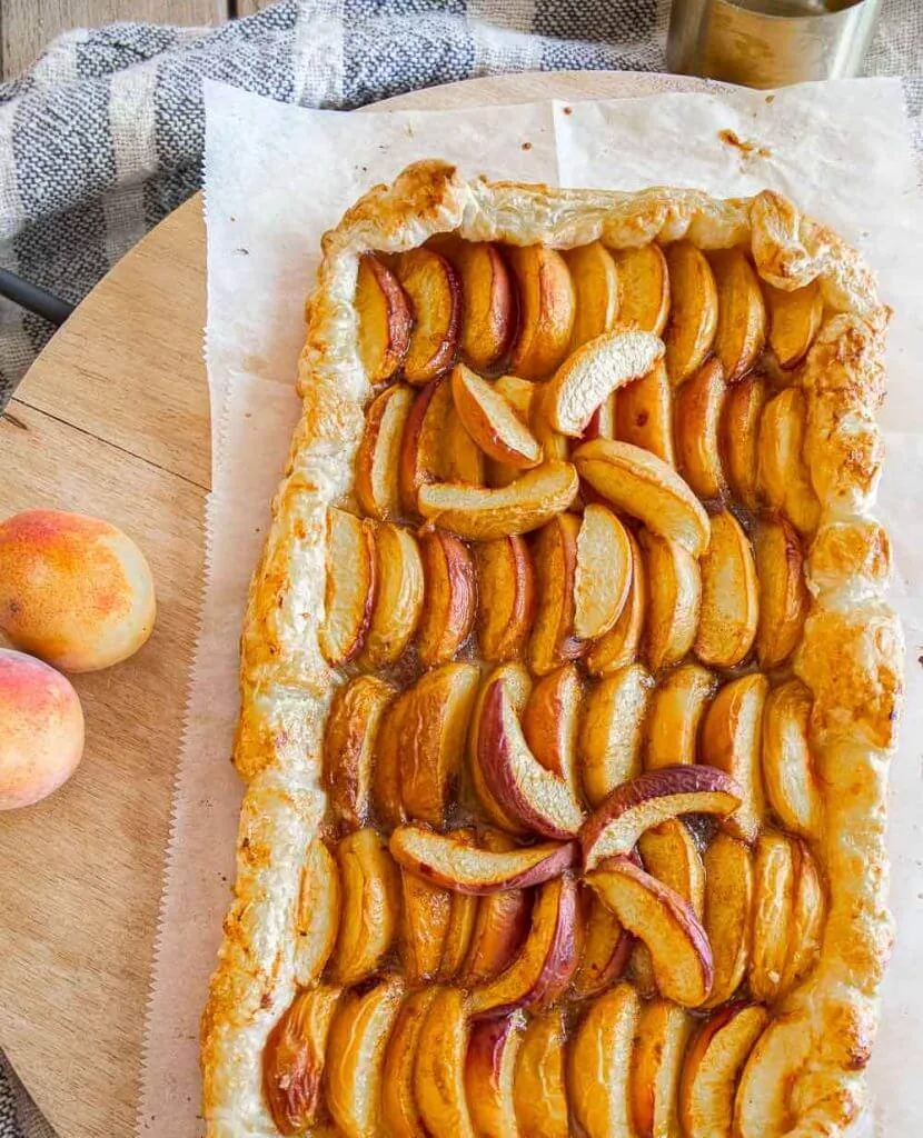 Rustic Easy Peach Tart Using Puff Pastry - Twelve On Main