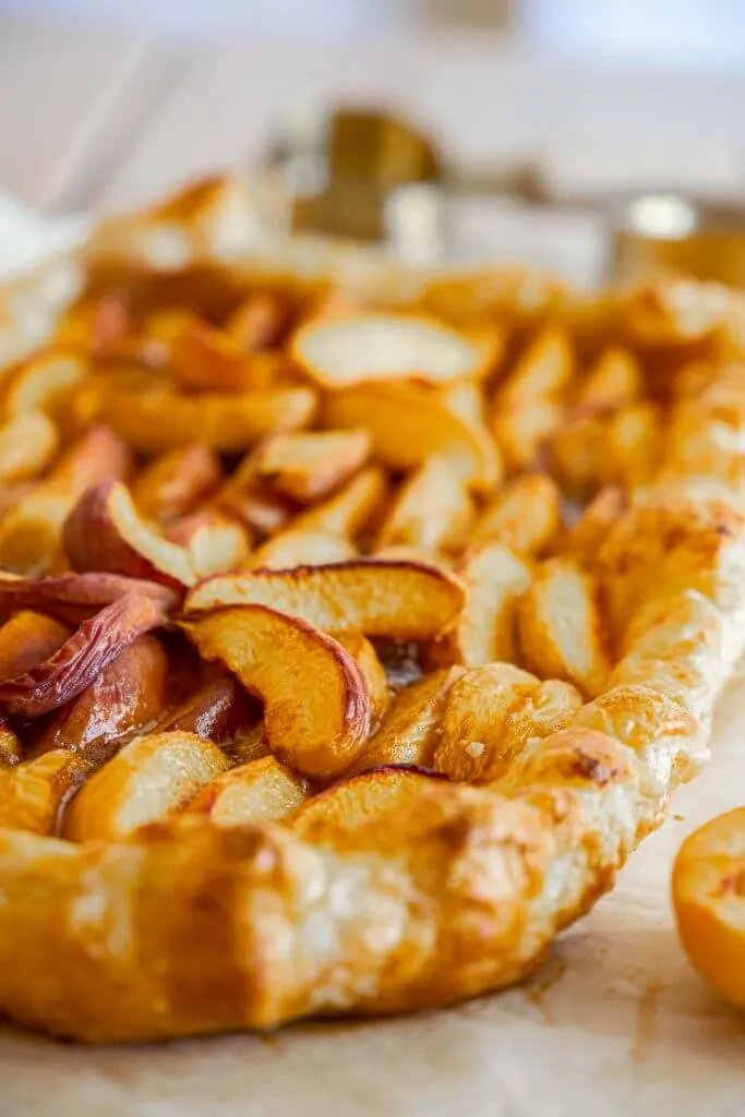 Rustic Easy Peach Tart Using Puff Pastry - Twelve On Main