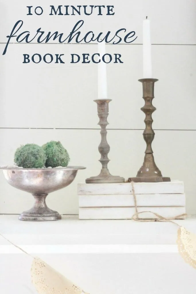 10 Minute Farmhouse Style Book Decor - Twelve On Main