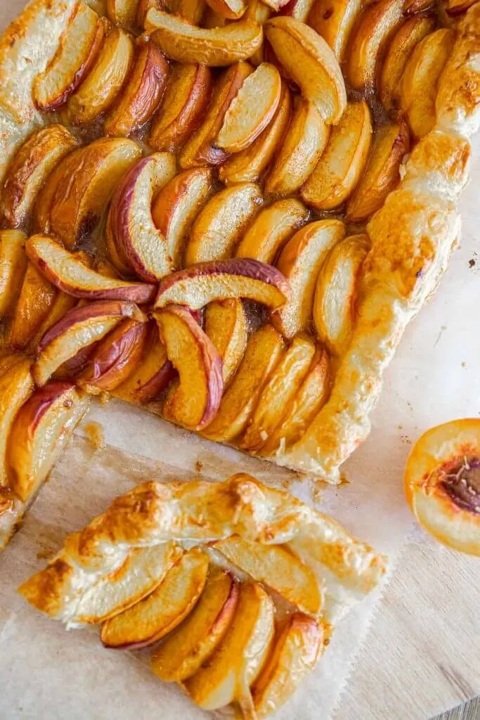 Rustic Easy Peach Tart Using Puff Pastry - Twelve On Main