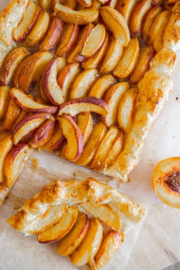 Rustic Easy Peach Tart Using Puff Pastry - Twelve On Main