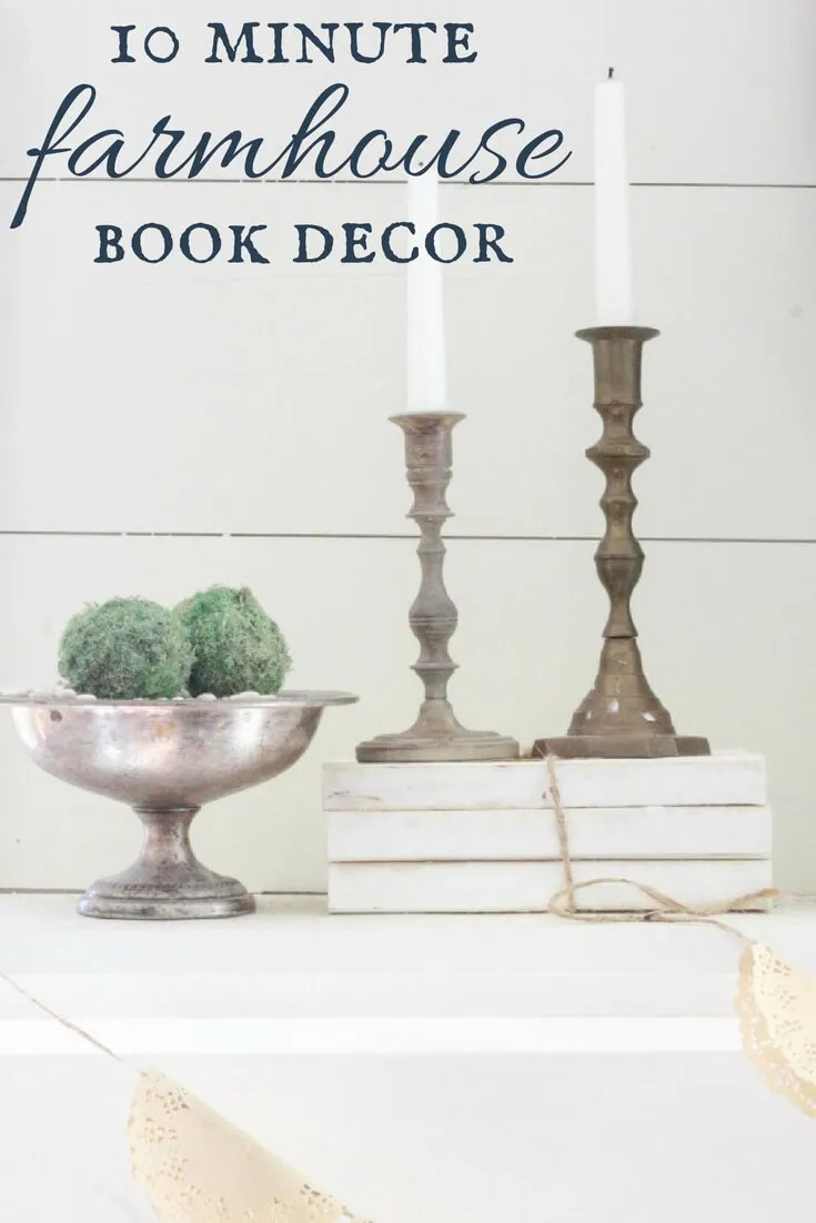 10 Minute Farmhouse Style Book Decor - Twelve On Main